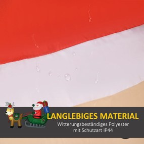 HOMCOM Nafukovací Santa Claus, nafukovací vánoční dekorace, vč. ventilátoru, do interiéru i exteriéru, bílá + zlatá