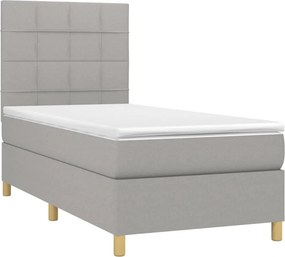 Box spring postel s matrací světle šedá 80 x 200 cm textil 3142289
