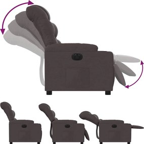 Elektrické polohovací křeslo tmavě hnědé textil 3206632