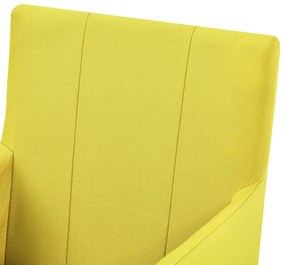 Jídelní židle s područkami 4 ks žluté textil,  279706