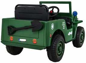 Dětský elektrický vojenský jeep willys SMALL 4x4 tmavě zelený
