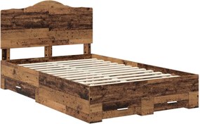 Rám postele s čelo Staré dřevo 120 x 190 cm Kompozitní dřevo 3413637