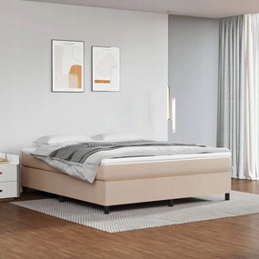 Box Spring Postel S Matrací Umělá Kůže Cappuccino 180 x 200 cm 35 cm