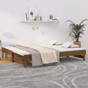 Výsuvná postel medově hnědá 2x (90 x 200) cm masivní borovice,  823382