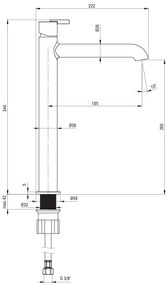 Deante Washbasin tap, tall