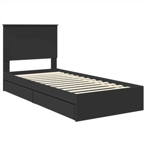 Postel s úložným prostorem Černá 90 x 190 cm Kompozitní dřevo 3409588