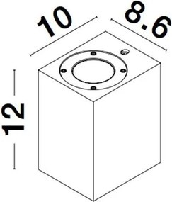 NV 9790541 Venkovní nástěnné svítidlo FUENTO bílý pískovec skleněný difuzor GU10 1x7W IP65 100-240V bez žárovky světlo dolů - NOVA LUCE