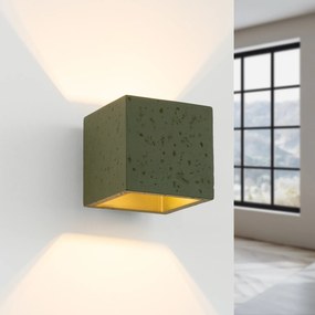 Sollux Lighting Nástěnná lampa QUAD betonová olivově zelená