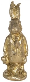 Zlatá dekorace králík ve fraku – 4x4x11 cm