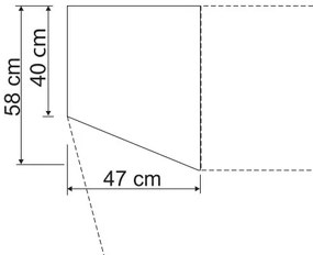 Zkosená skříň Luxor 47 cm, polární modřín, levá