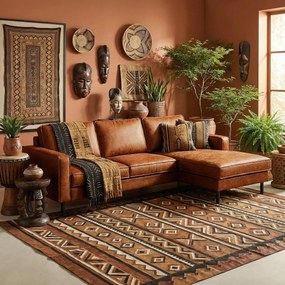 XXXLutz ROHOVÁ SEDAČKA, textil, kůže, koňaková Livetastic - Sedací soupravy - 002951015229