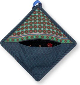 Pip Studio Berry Blues podložka pod hrnec 22x22cm, tmavě modrá (Bavlněná podložka pod hrnec)