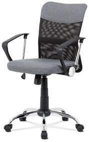 Kancelářská židle, šedá látka, černá MESH, houpací mech, kříž chrom - KA-V202 GREY
