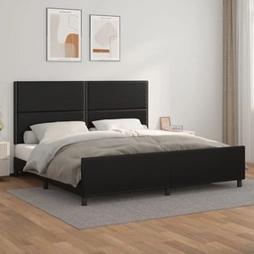 Rám postele s čelem černý 200x200 cm umělá kůže 3125530