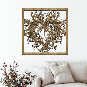 dřevo života 3 vrstvé dřevěné srdce SPŘÍZNĚNÍ Zvolte rozměr šxv (cm): 40x40, Zvolte barvu dekoru: Dub zlatý-Ořech-Wenge