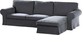 Potah na pohovku IKEA Ektorp 2-místná s lenoškou barva šedá látka lesklé, sametová