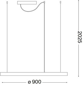 Ideal Lux - LED Lustr na lanku ORACLE SLIM LED/53W/230V 2700K pr. 90 cm černá