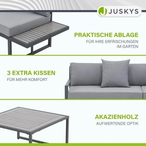 Juskys Zahradní sedací souprava St. Tropez pro 4 osoby Barva: Bílá