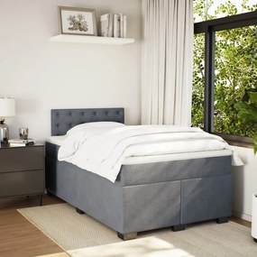 Box spring postel s matrací tmavě šedá 120 x 200 cm samet 3286295