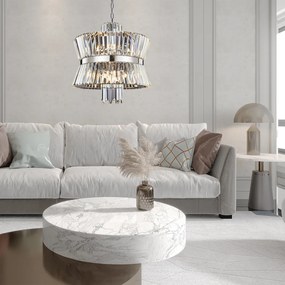 Lustr Aurelia, 1x křišťálové/chromové kovové stínítko, (fi 54cm), ch