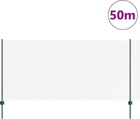 Svařovaná drátěná plotovina s tyčkami 50 x 1,2 m Zelená 3336520