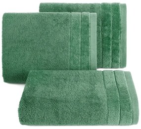 Klasický zelený ručník DAMLA s jemným pásem 30x50 cm Rozměr: 70 x 140 cm