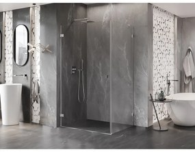 Mexen Lunar-B, výklopný sprchový kout levý 100 x 80 cm, 8mm čiré sklo, chromový profil, 832-100-080-01-00-L