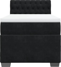 Box spring postel s matrací černá 90x200 cm samet 3288518