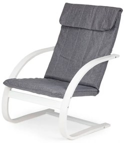 ModernHome Relaxační křeslo šedá/bílá, TXWQM-31 WHITE/GRAY