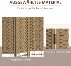 HOMCOM 6-panelový paraván 240x170 cm skládací dělicí stěna s papírovým provázkem a dřevěným rámem pro ložnici a obývací pokoj