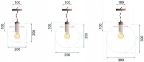Toolight - Závěsné svítidlo Lassi 20+25+30 cm APP309-3C, černá, OSW-00341