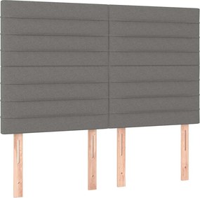 Box spring postel s matrací a LED tmavě šedá 140x190 cm textil 3135510