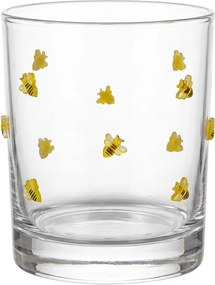 Sklenice na vodu s motivem včeliček - Ø 8*10 cm / 320 ml