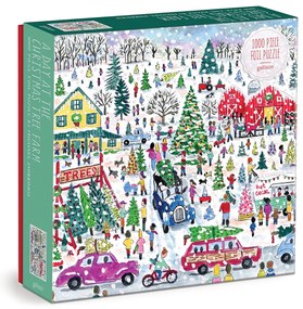 Galison Puzzle Farma s vánočními stromky 1000 dílků