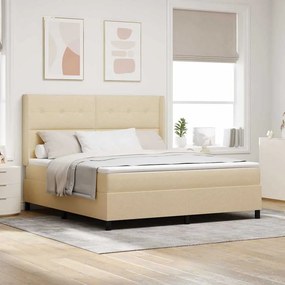 Postel s boxspringem s polštářem Krémová 200 x 180 cm textil 3341663