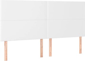 Box spring postel s matrací a LED bílá 200x200 cm umělá kůže 3135844
