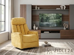 Polohovací TV křeslo VEGAS - žlutá látka