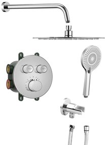 Sapho Sapho, SMART SELECT podomítková termostatická sprchová souprava, 2 výstupy, vystoupení, chrom, RP032-01