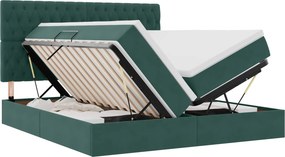 Postel s úložným prostorem Tmavě zelená 200 x 200 cm samet 3372266