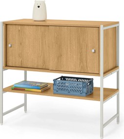 Tchibo - Dětská odkládací skříňka »Grade« s posuvnými dvířky, vzhled dřeva
