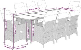 9dílný zahradní bistro set s poduškami béžový polyratan 3277265