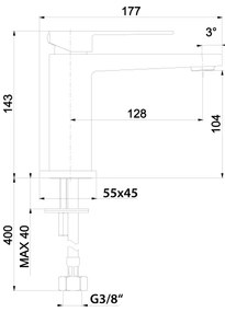 Sapho - Umyvadlová baterie LATUS 14 cm matná černá