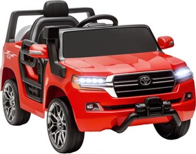 AIYAPLAY Elektrické Auto pro Děti +3 roky Toyota LAND CRUISER s 12V Baterií, Dálkovým Ovládáním, Světly, Klaksonem, Měkkým Startem a MP3 Hudbou Červen