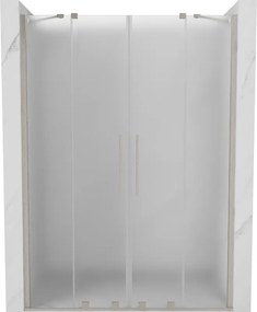 Mexen Velar Duo, posuvné sprchové dveře do otvoru 140 cm, 8mm sklo námraza, broušená ocel, 871-140-000-32-97