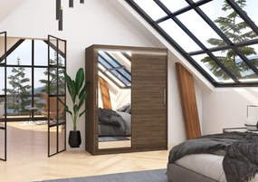 Posuvná skříň se zrcadlem a LED osvětlením BIANCO 150