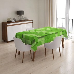 Sablio Ubrus Green Blocks 3D - 130x130 cm