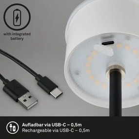 Brilo - LED St nab dotyk stolní lampa KIKI LED/2,6W/5V IP44 2600 mAh stříbrná