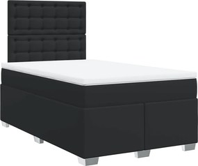 Box spring postel s matrací černá 120x190 cm umělá kůže 3293012