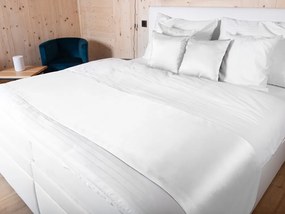 Biante Saténový přehoz/běhoun na postel Satén LUX-L040 Bílý 50x140 cm
