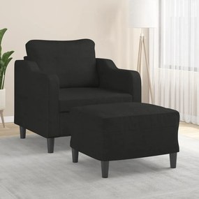 Křeslo s podnožkou černé 60 cm textil 3201131